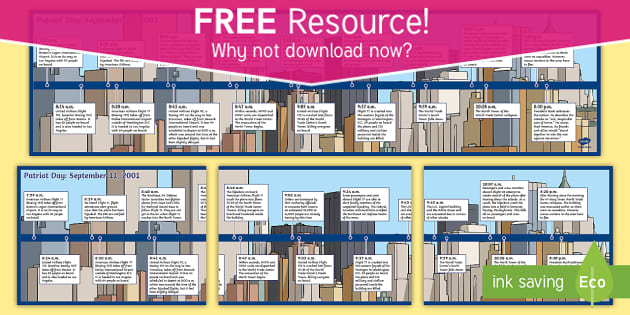 FREE Patriot Day September 11th Timeline - Twinkl