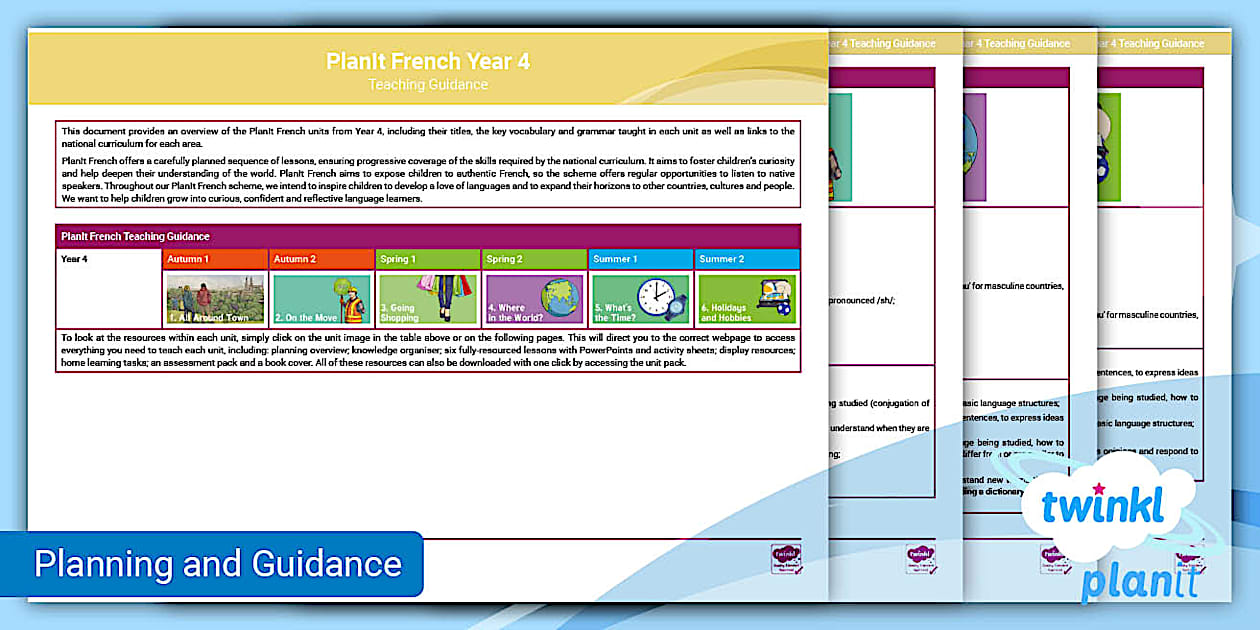 👉 French: Year 4 Teaching Guidance
