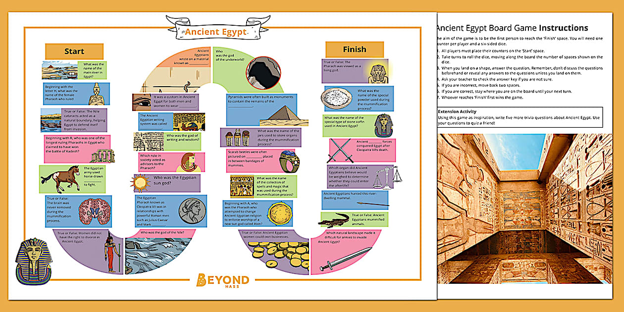 Ancient Egypt Board Game (Teacher-Made) - Twinkl