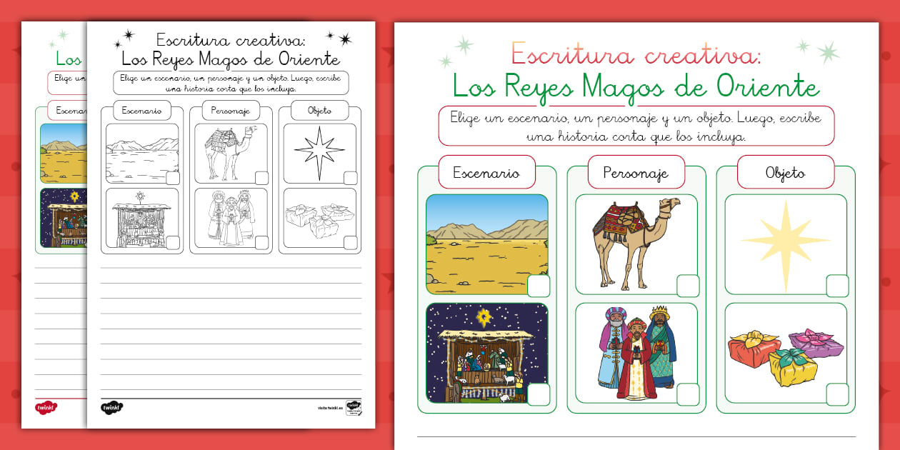 Ficha de actividad: Escritura creativa - Los Reyes Magos
