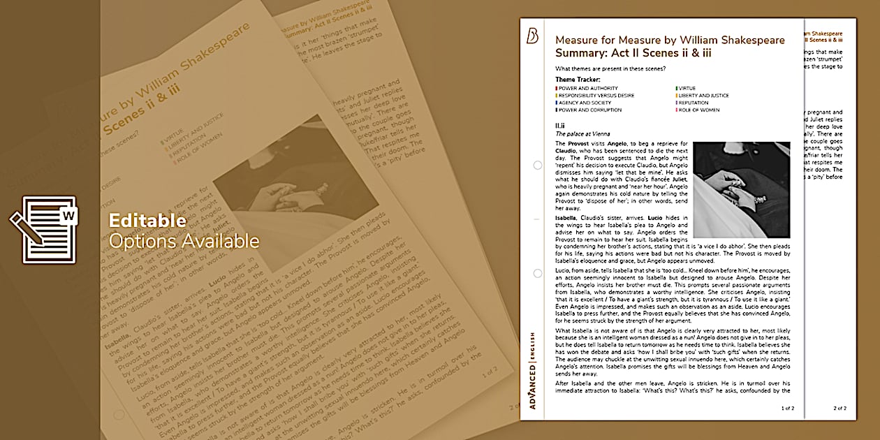 Measure for Measure: Act II Scenes ii & iii - Summary