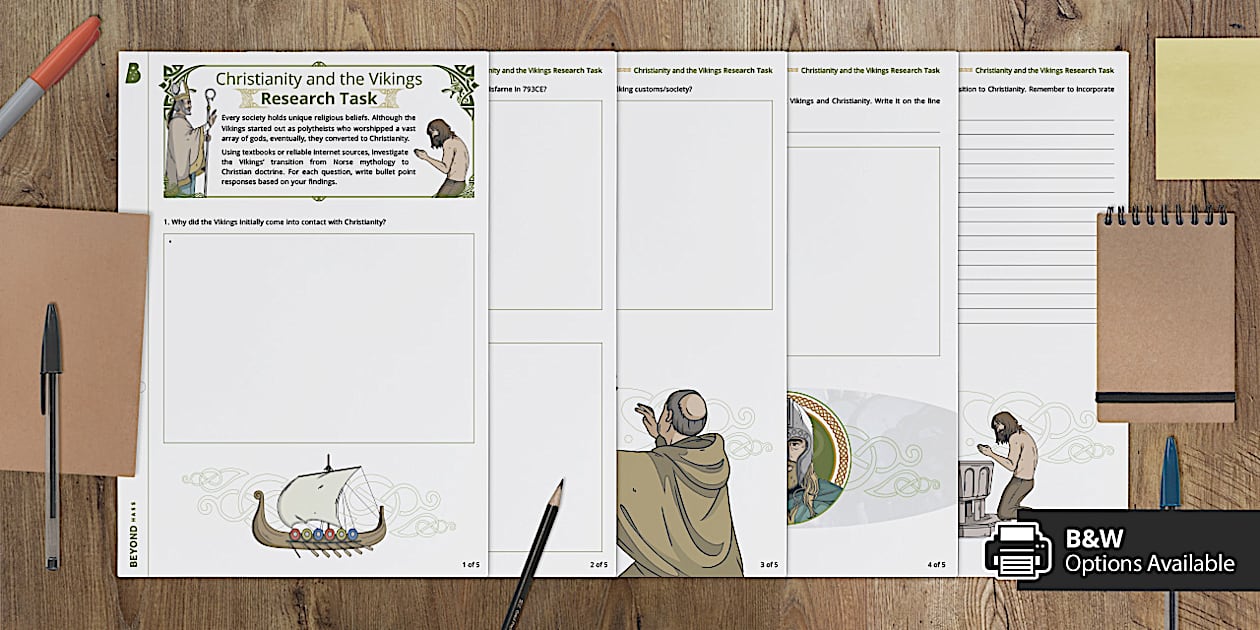 Christianity and the Vikings Research Task (teacher made)