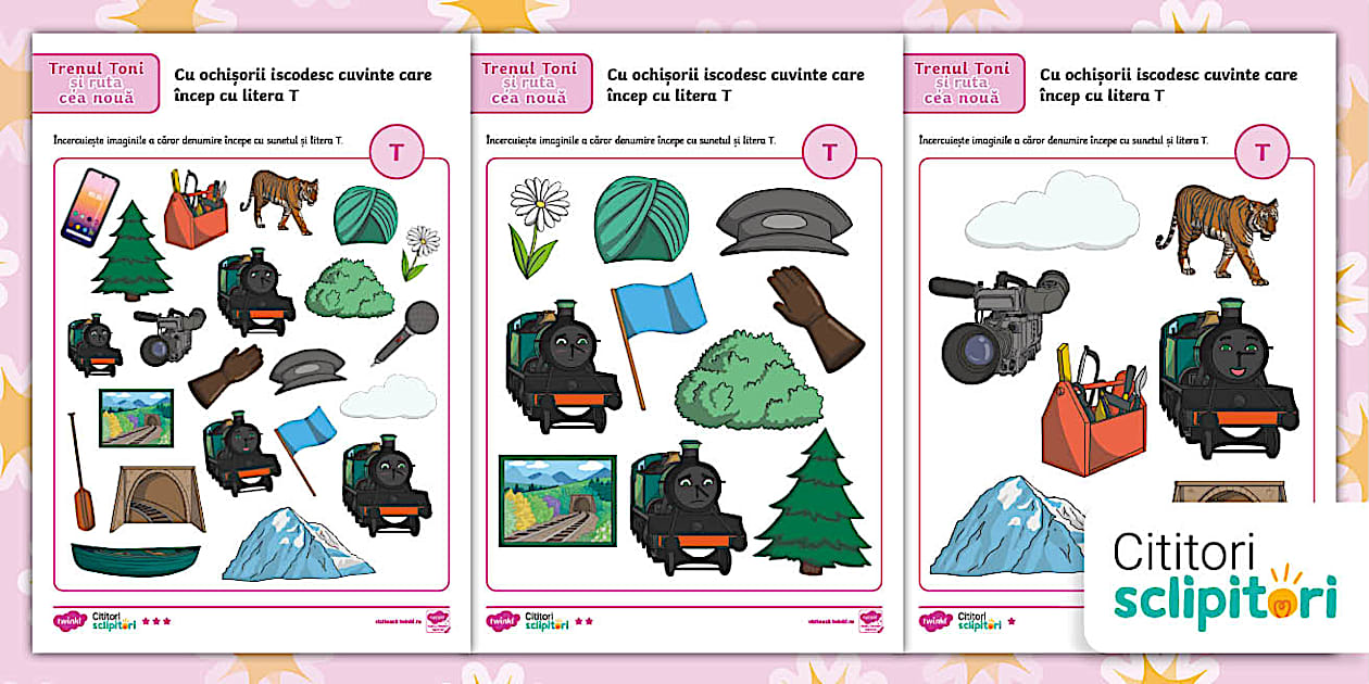 Trenul Toni – Cu ochișorii iscodesc cuvinte cu sunetul T