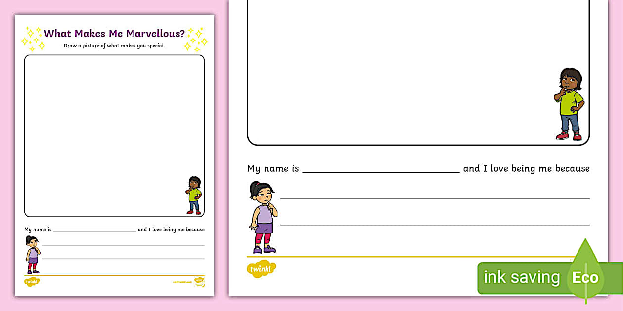 What Makes Me Marvellous Activity Sheet (Teacher-Made)
