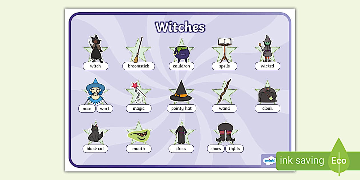 Witch Word Mat - KS1 (teacher made) - Twinkl