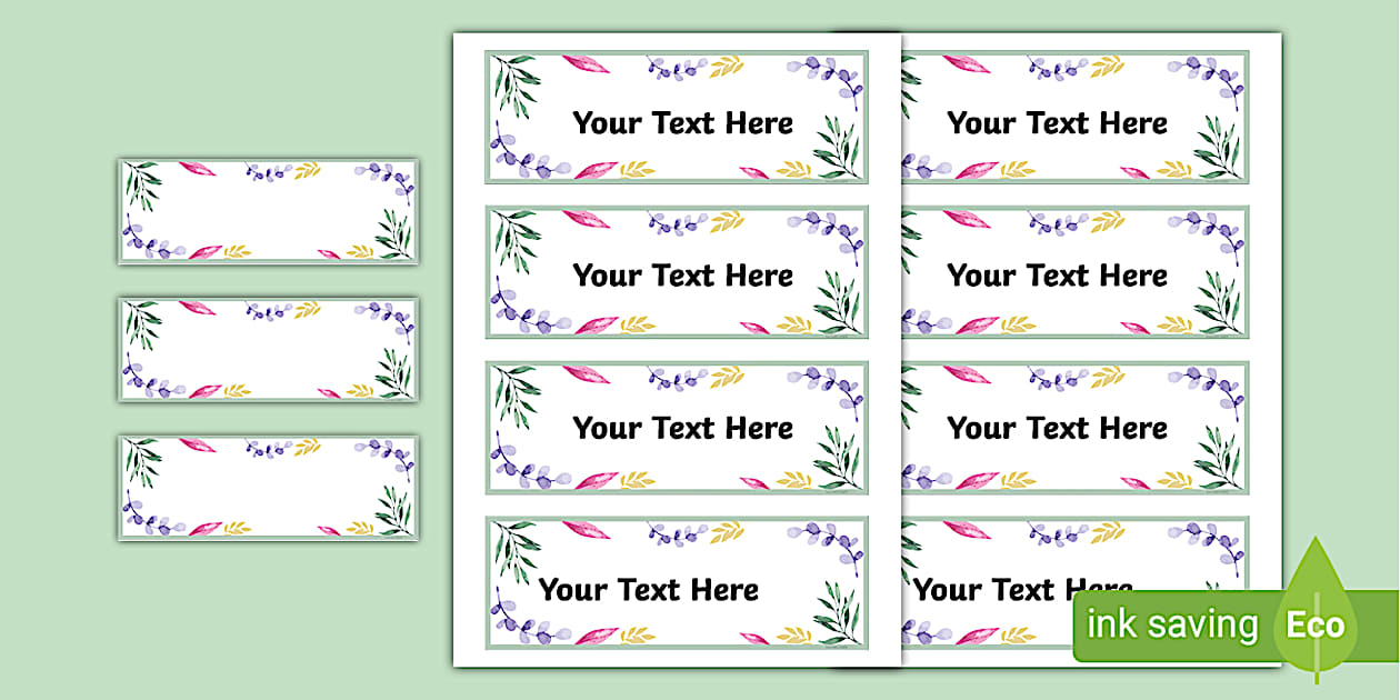 👉 Botanical Themed Editable Word Cards