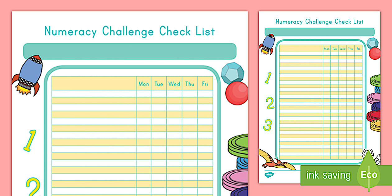 Editable Math Challenge Checklist (teacher made) - Twinkl