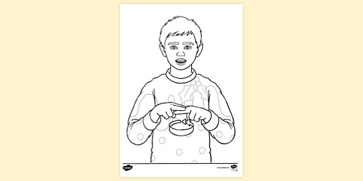 BSL Family Kin Colouring | Colouring Sheets - Twinkl