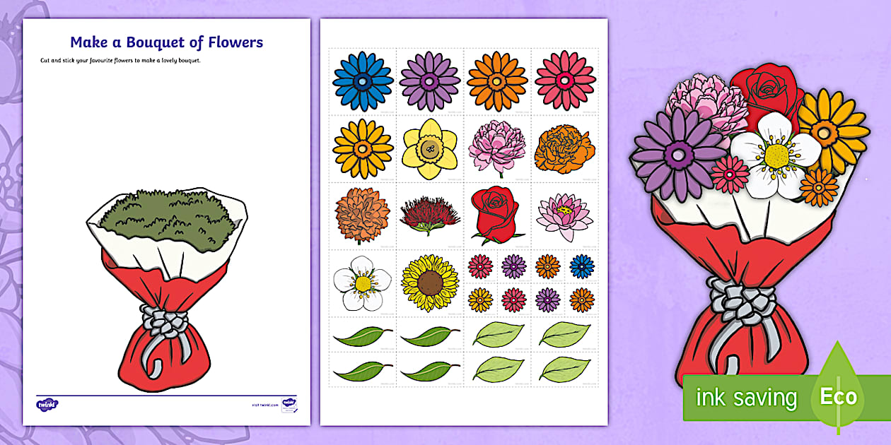 FP Mother's Day Flower Bouquet Cutting Skills Worksheet