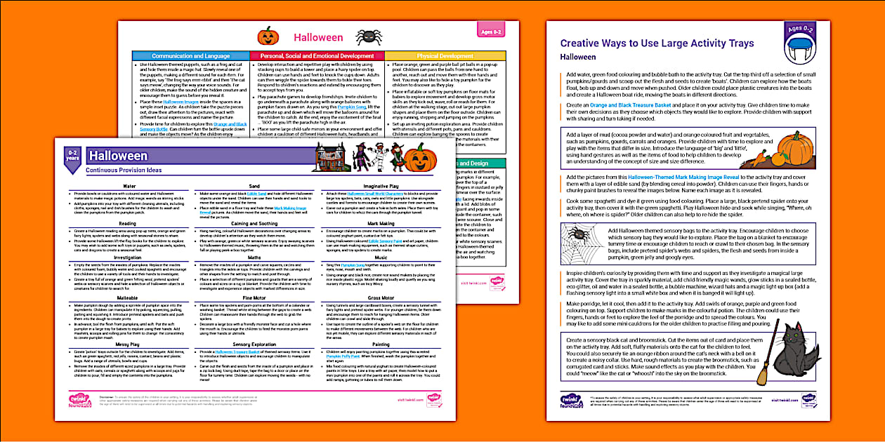 Kindergarten Ages 0-2 Halloween Bumper Planning Pack - Twinkl