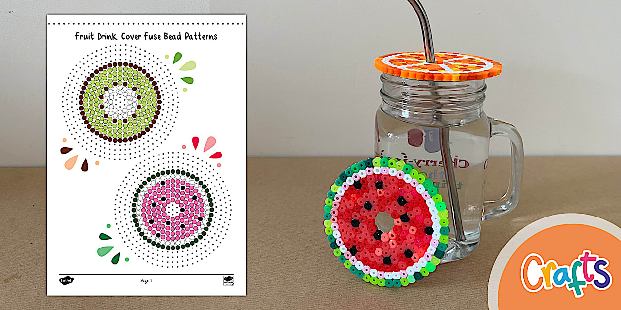 Fruit Drink Cover Fuse Bead Pattern | Twinkl Crafts - Twinkl