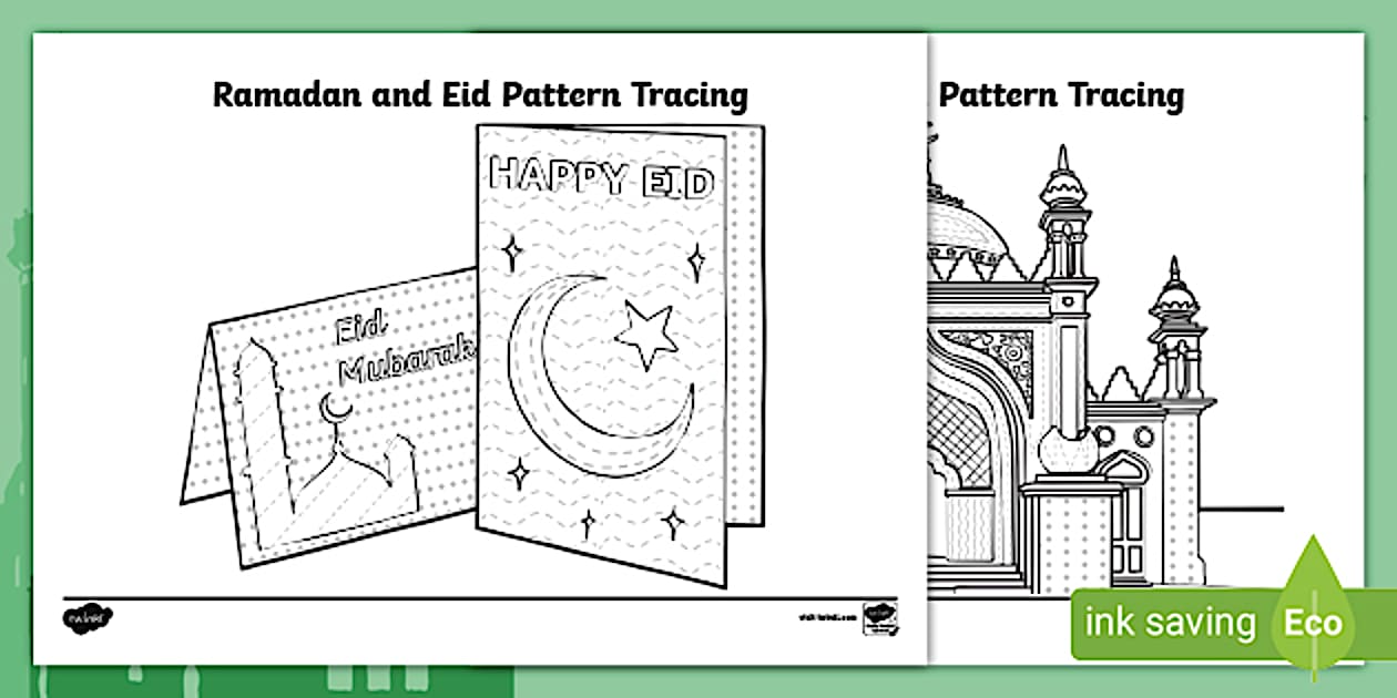 Ramadan and Eid Pattern Tracing Activity | Twinkl | Kindergarten