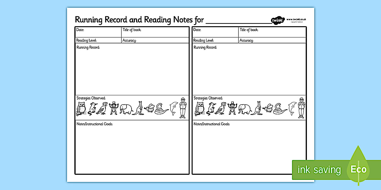 Running Record And Guided Reading Notes (teacher made)