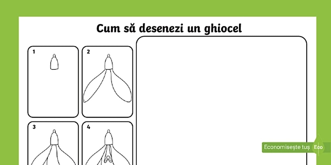 Ghiocel – desen pas cu pas | Twinkl România - Twinkl