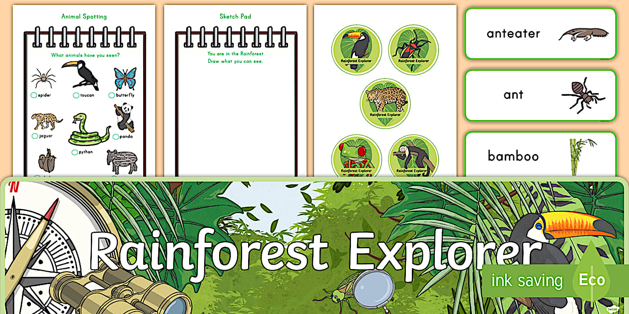 Rainforest Explorer Dramatic Play Pack (teacher made)