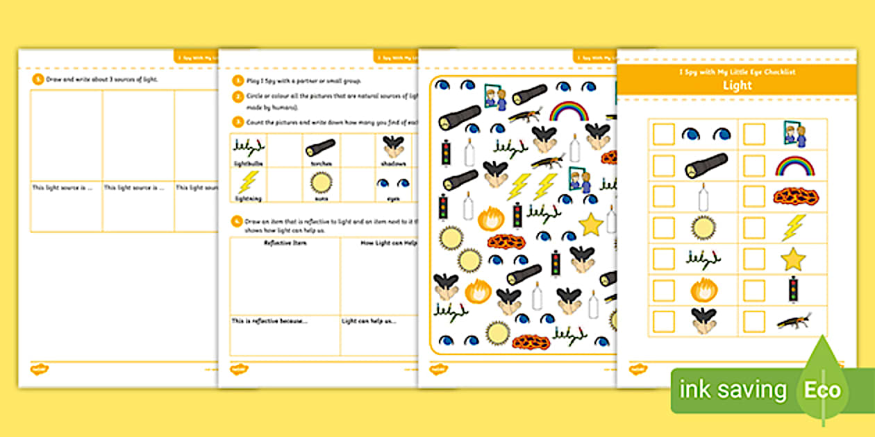 NSW Light Worksheet I Spy (Hecho por educadores) - Twinkl