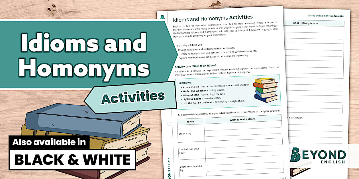 Idioms and Homonyms Activities