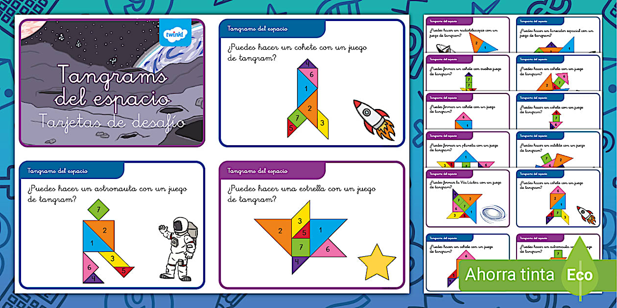 Tangram: Instrucciones - Tangrams del espacio - Twinkl