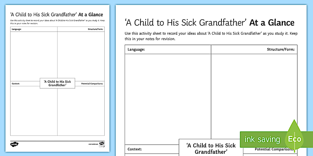 GCSE 'A Child To His Sick Grandfather' by Joanna Baillie: At a Glance