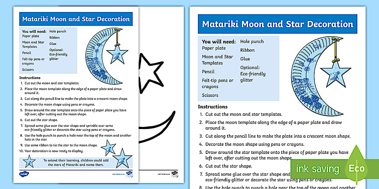Matariki Moon and Star Craft Activity (teacher made)