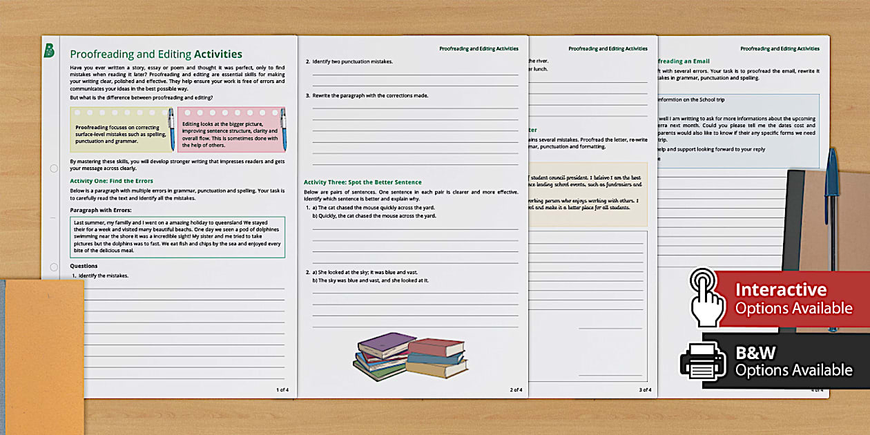 Proofreading and Editing Activities (Teacher-Made) - Twinkl