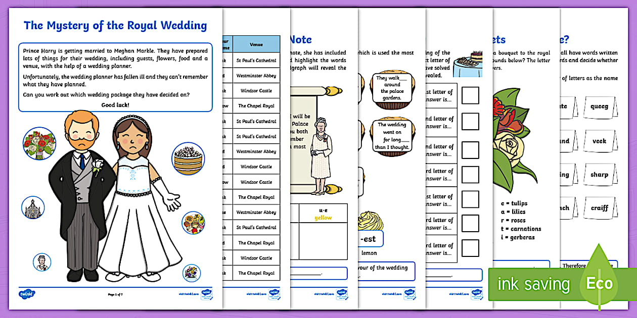 Royal Wedding Mystery Phonics Problem-Solving Game - Twinkl