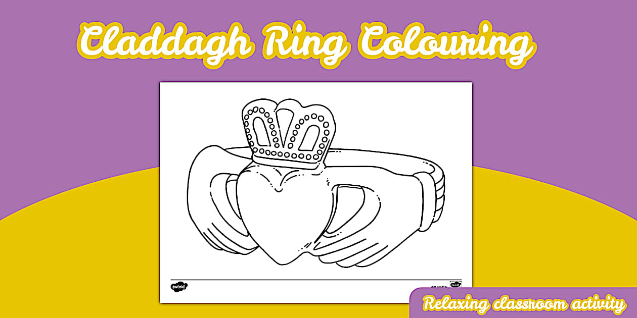 Claddagh Ring Colouring Sheet