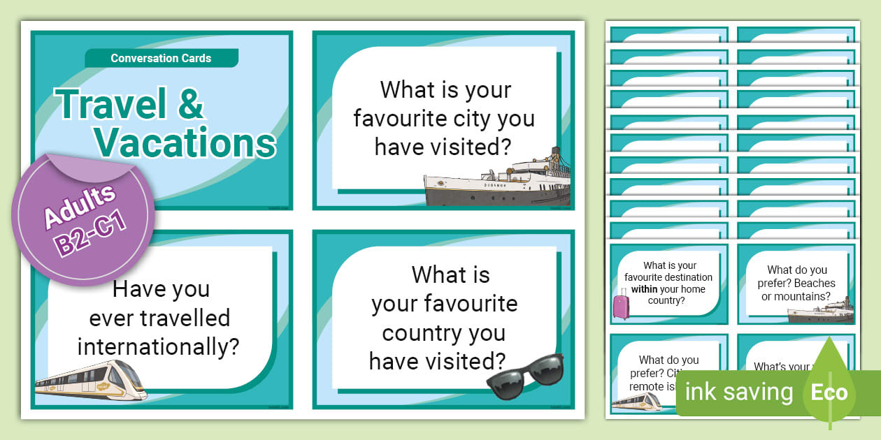 ESL English Conversation Starters: Travel (teacher made)