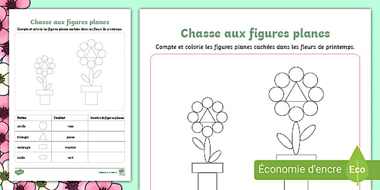 Chasse aux figures planes du printemps (teacher made)