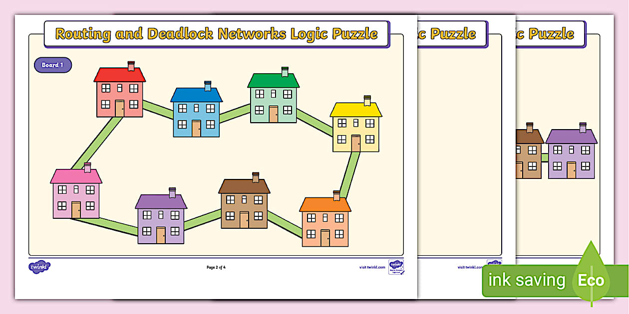 Routing and Deadlock Networks Logic Puzzle - KS2 - unplugged