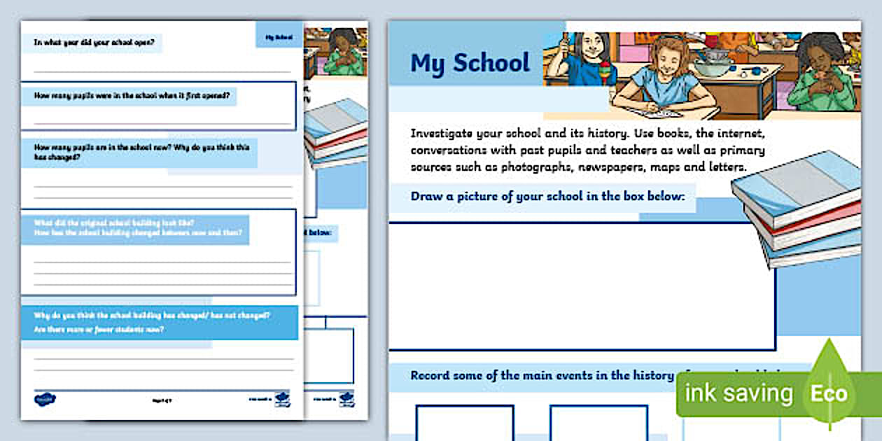 My School Worksheet (teacher made) - Twinkl