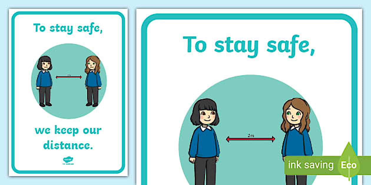 Keep Safe Keep Your Distance Display Poster (teacher made)