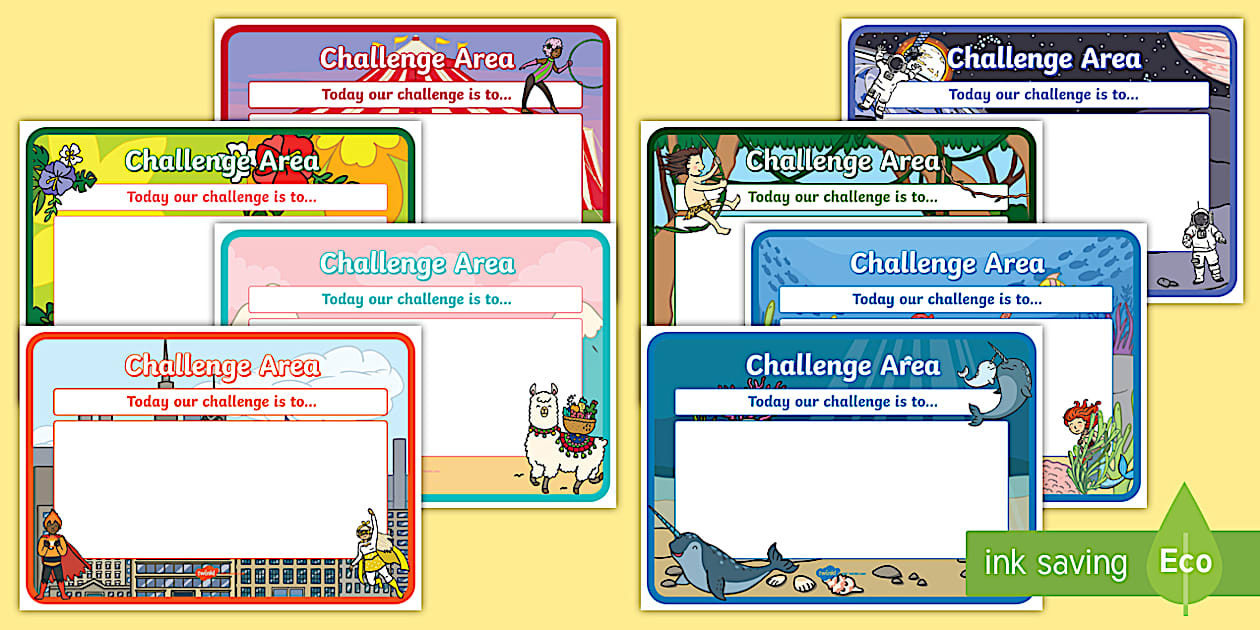 Challenge Area Editable Challenge Sign (teacher made)