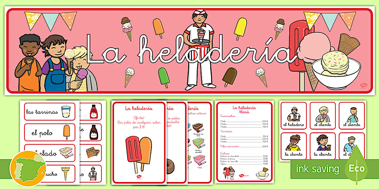 Pack de recursos: La heladería (teacher made) - Twinkl