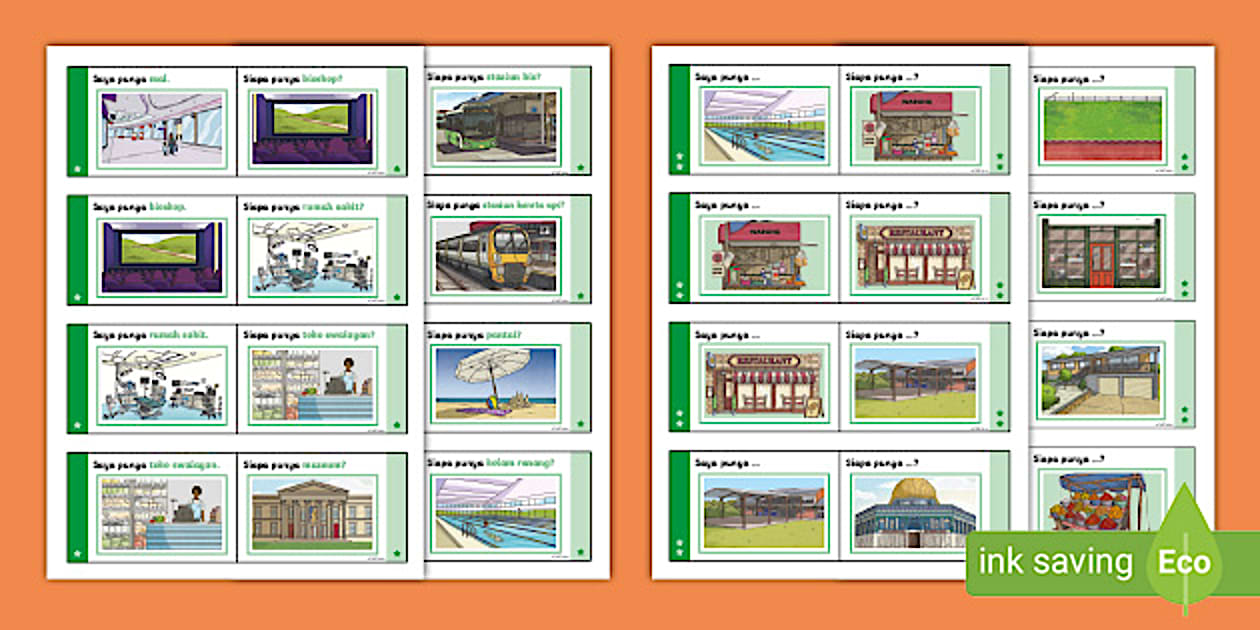 Places in Town Loop Cards Indonesian (teacher made) - Twinkl