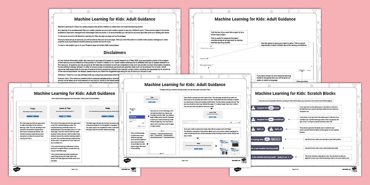 Machine Learning for Kids: Adult Guidance (Teacher-Made)