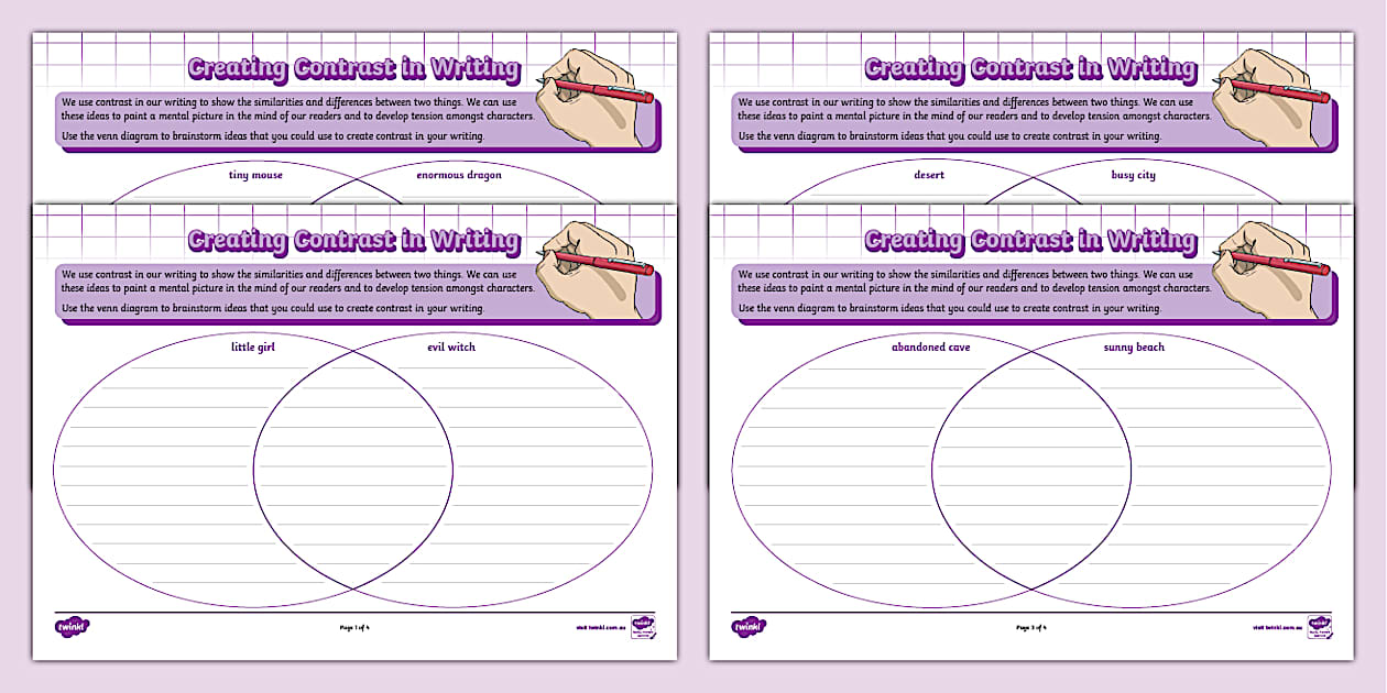 Creating Contrast in Writing (teacher made) - Twinkl