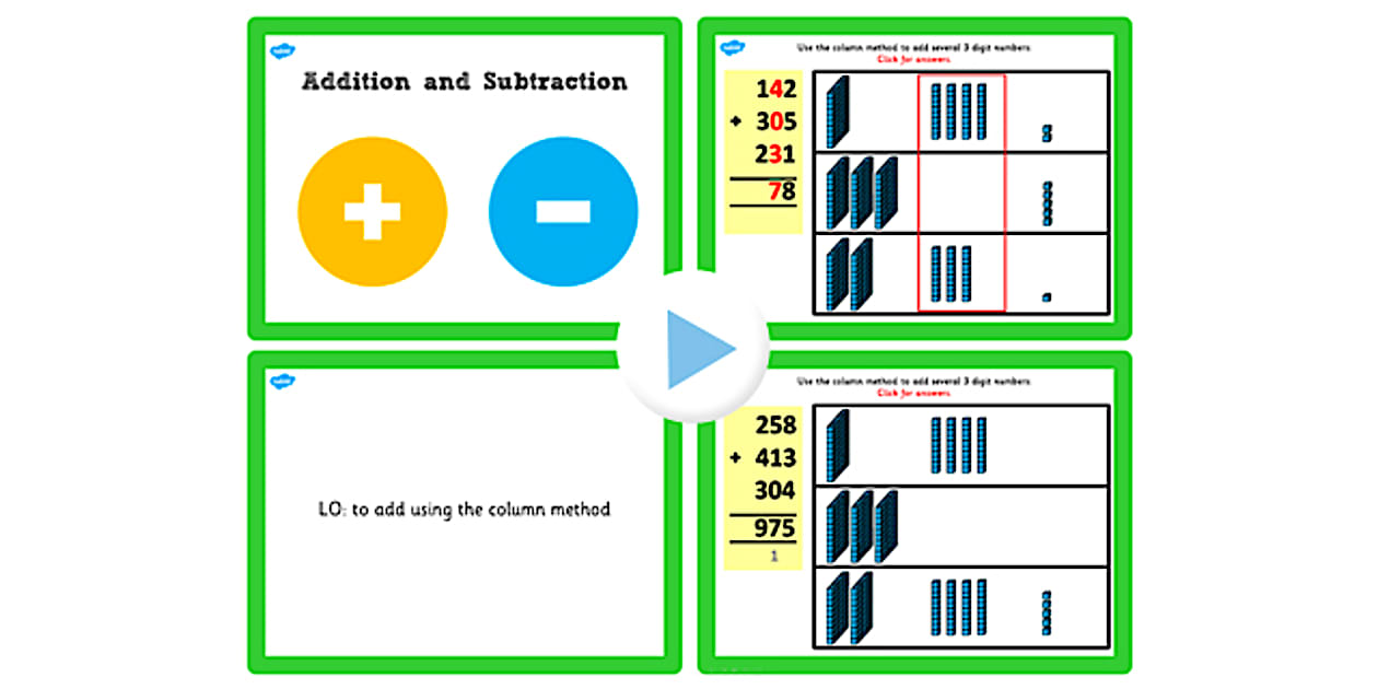 Year 3 Addition and Subtraction Lesson 3f Adding 3 Numbers or More ...