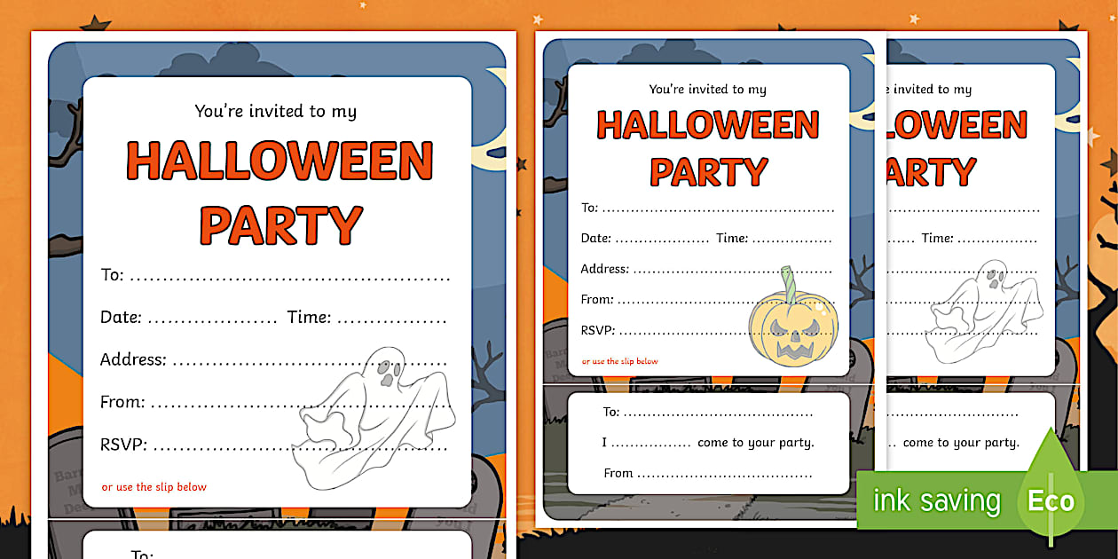 Editable Halloween Party Invitations (Hecho por educadores)