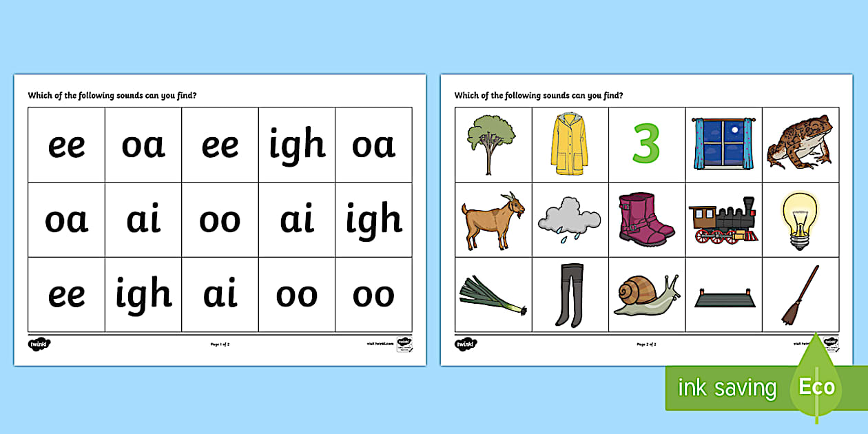 Cursive AI EE IGH OA OO Sound Mat (teacher made) - Twinkl