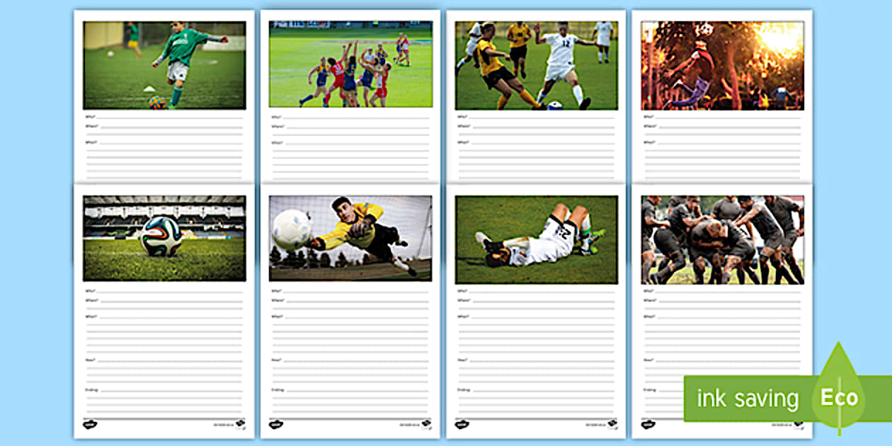 Editable Footy Colours Day Picture Prompt Writing Frame Worksheet