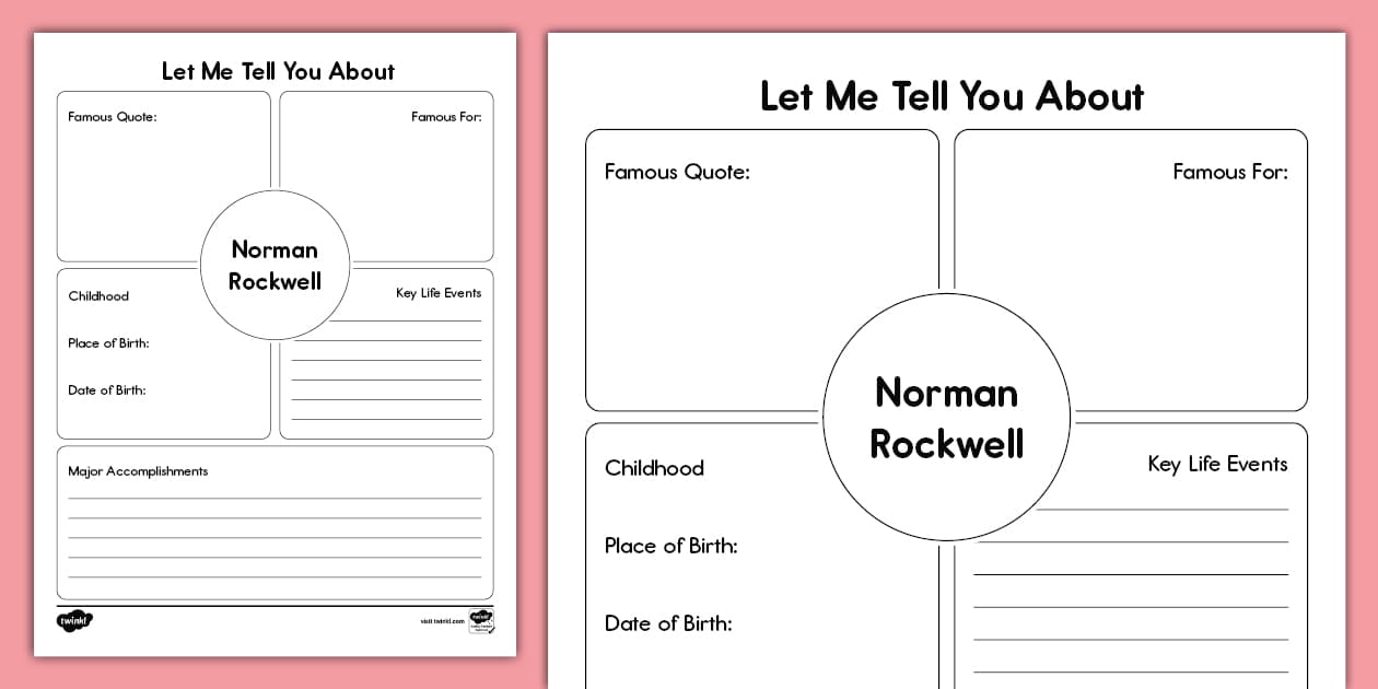 Let Me Tell You About Norman Rockwell Biography Activity