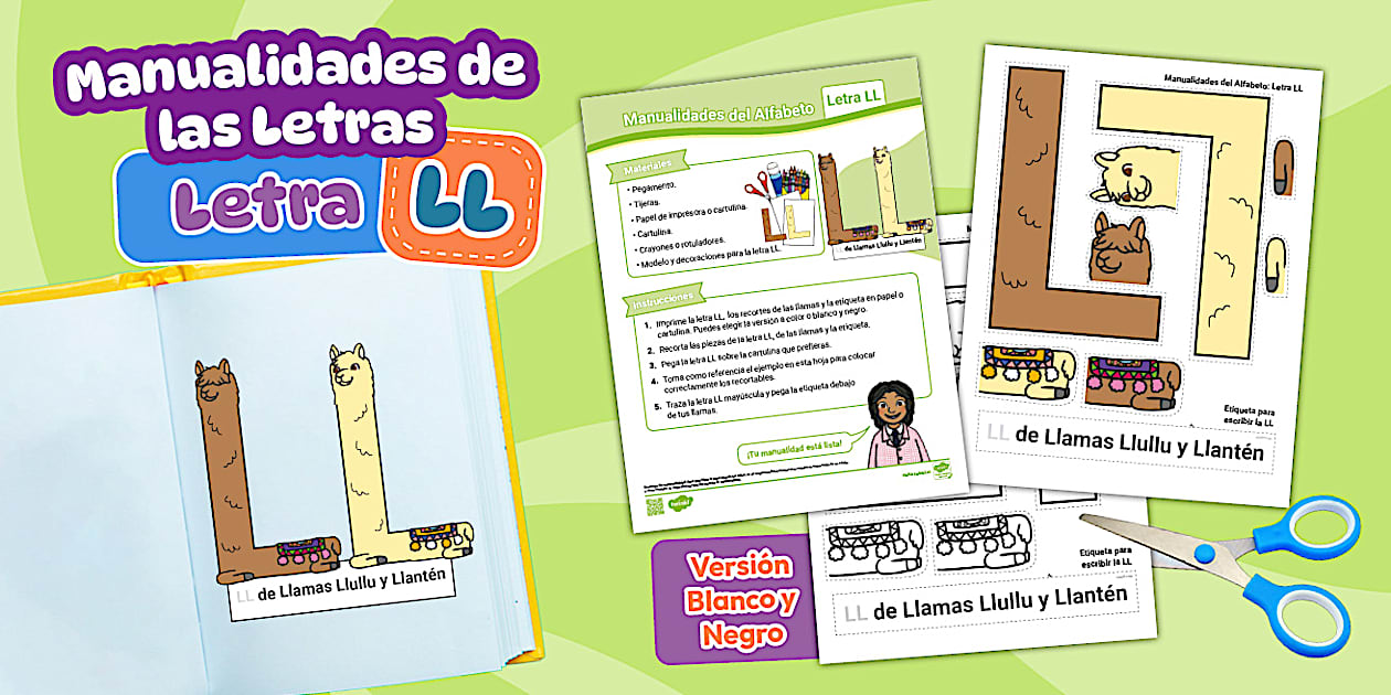 Manualidad Letra Ll Mayúscula | Actividad de Motricidad Fina
