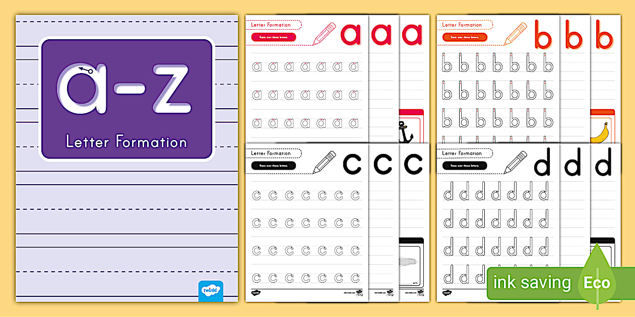 A-Z Lowercase Letter Formation Practice Booklet - Twinkl