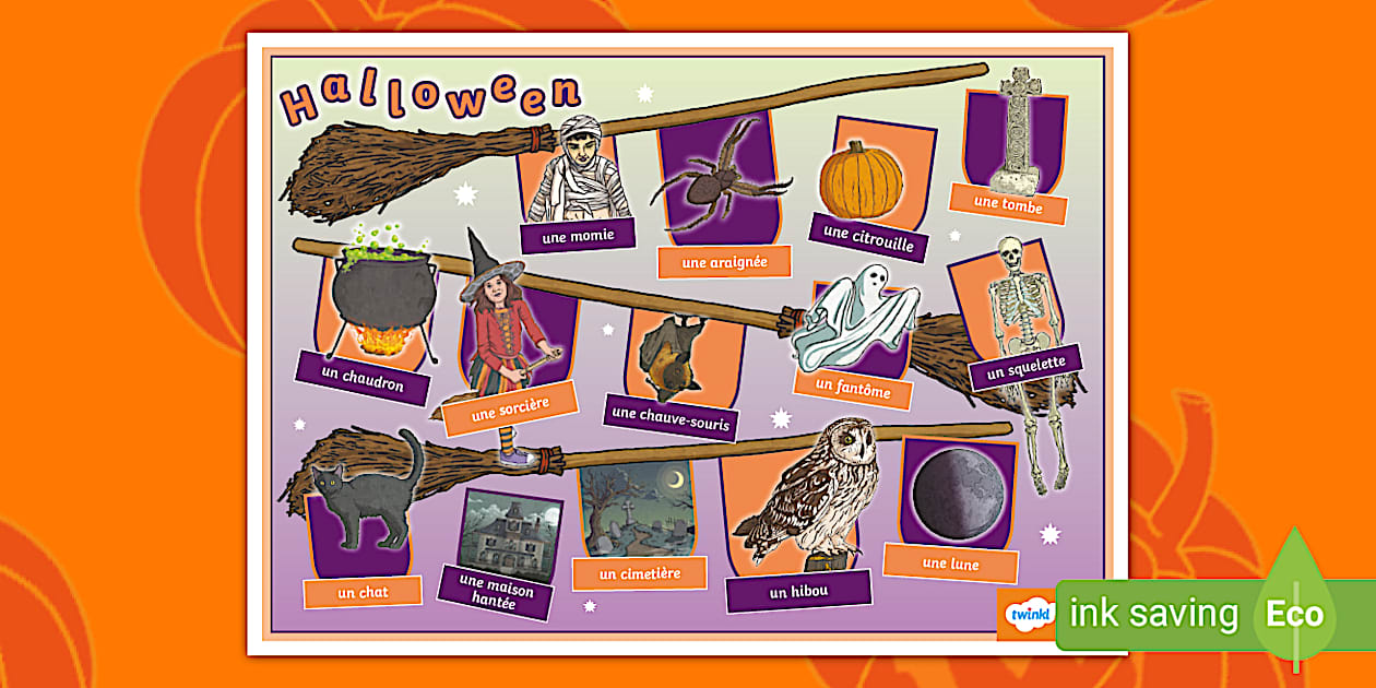 👉 French: Halloween Word Mat - Twinkl - KS2