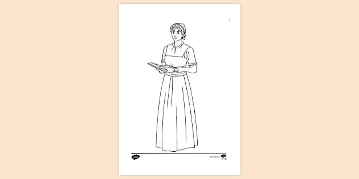 Jane Austen Colouring Sheet (teacher made) - Twinkl