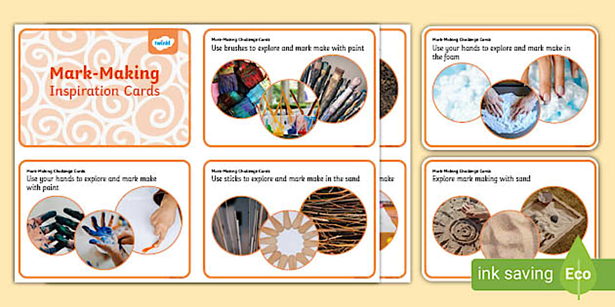 Mark Making Inspiration Cards (teacher made) - Twinkl