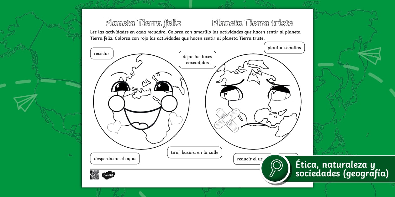 Día de la Tierra - planeta feliz o triste (teacher made)