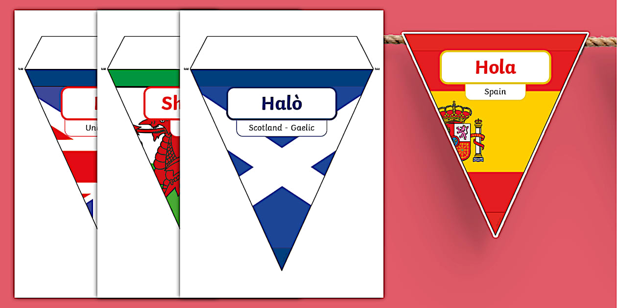 European Day of Languages Hello Bunting Display - Twinkl