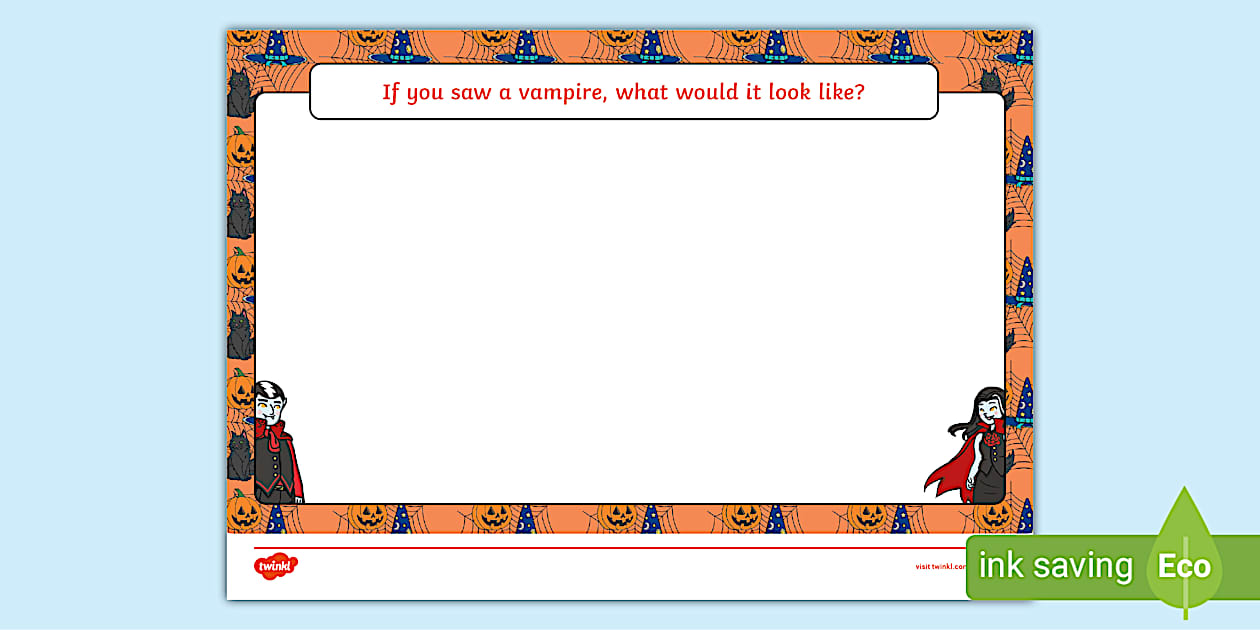 Drawing Prompt Vampire Worksheet | Twinkl Drawing Prompt